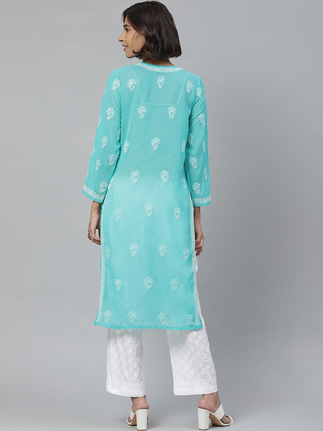 Ada Hand Embroidered Lucknowi Kurta & Palazzo – Ada Chikan